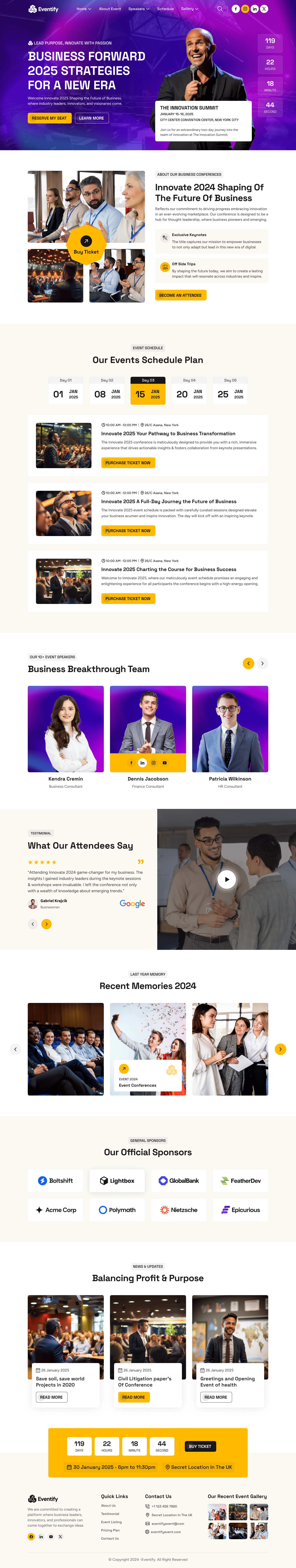 Eventify - Multi-purpose Events & Conference Figma Template by alithemes
